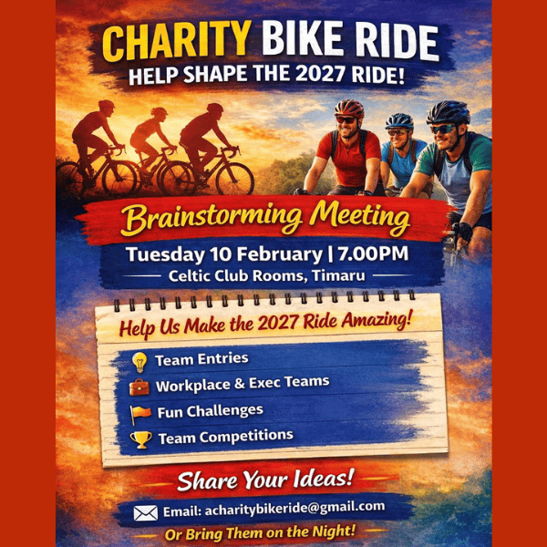 Event: Charity Bike Ride Brainstorm - South Canterbury Regional Website
