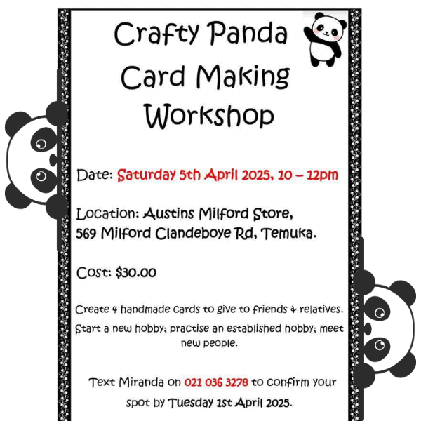 Crafty Panda Card Making - South Canterbury Regional Website