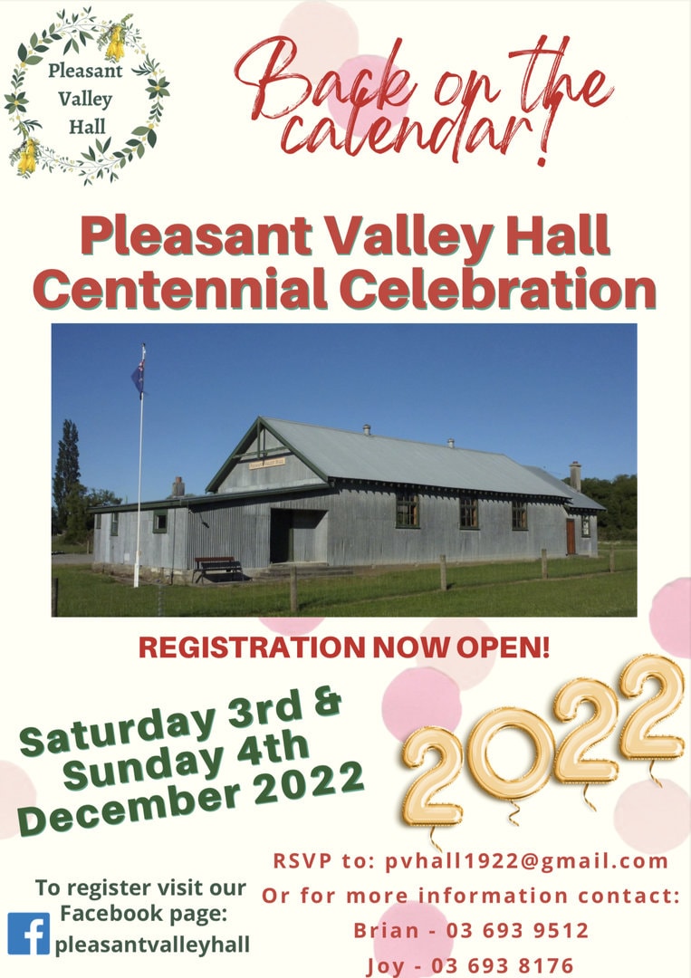 Pleasant Valley Hall Centennial - South Canterbury District Website