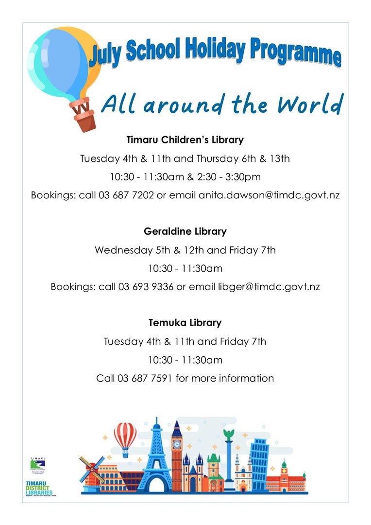Library Holiday Programmes - South Canterbury District Website