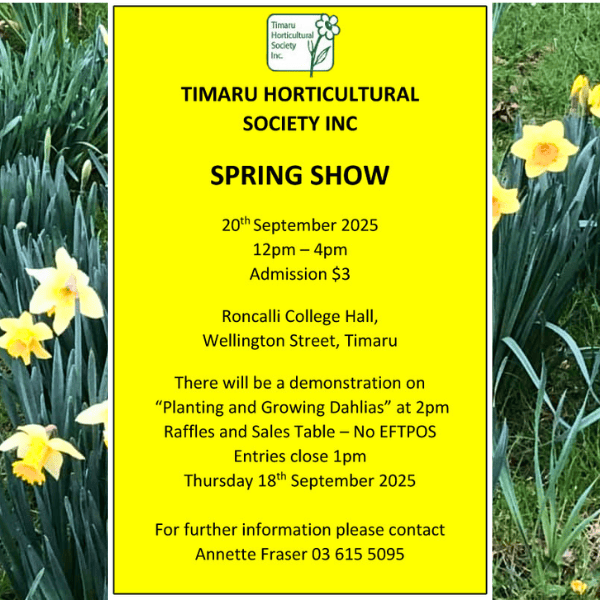 Event: Spring Show - South Canterbury District Website