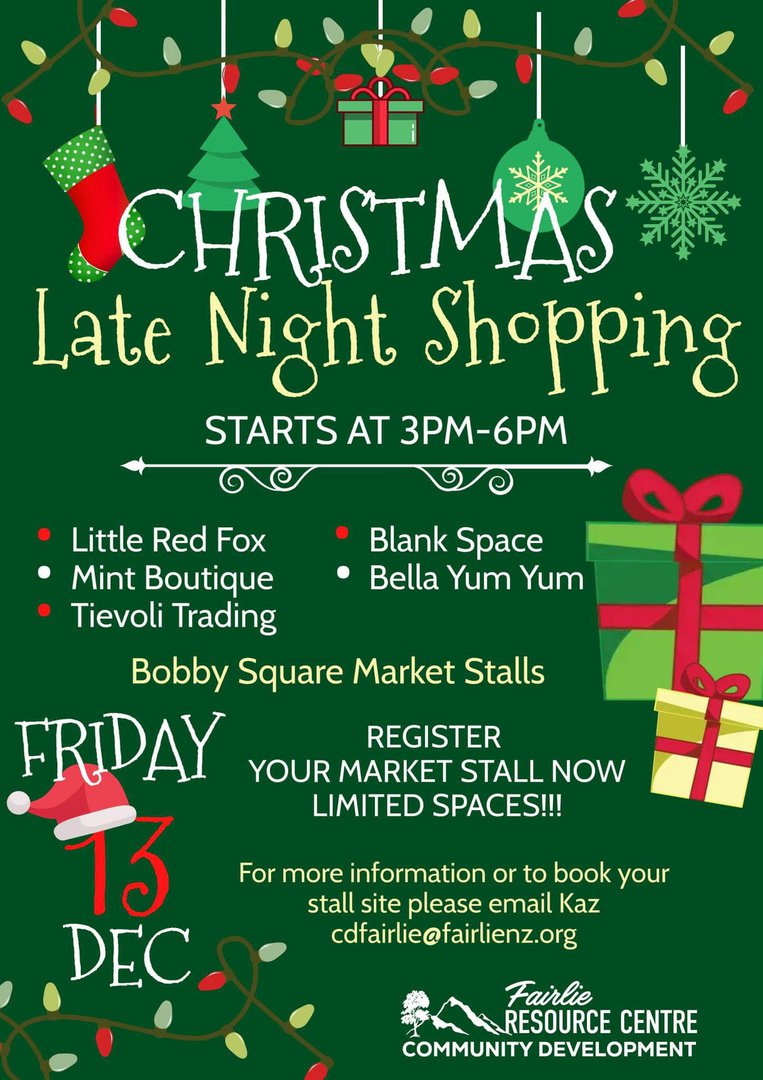 Christmas Late night Shopping/Market - South Canterbury Regional Website