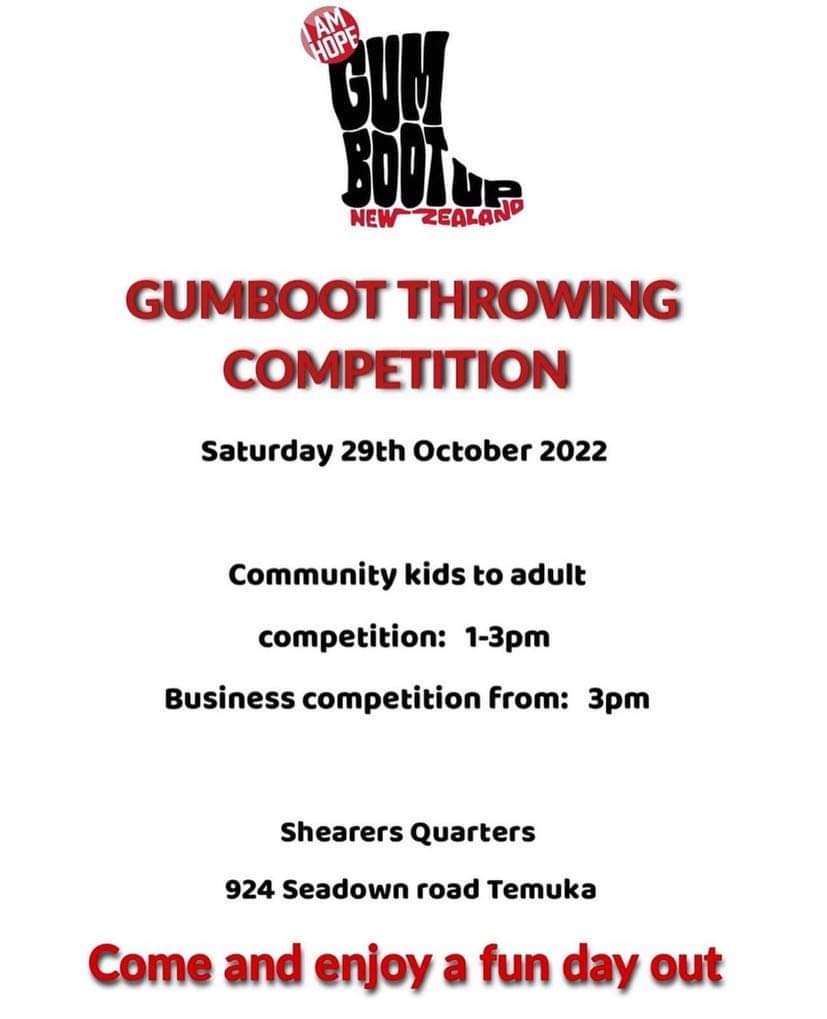 Business Gumboot Throw 2022 - South Canterbury District Website